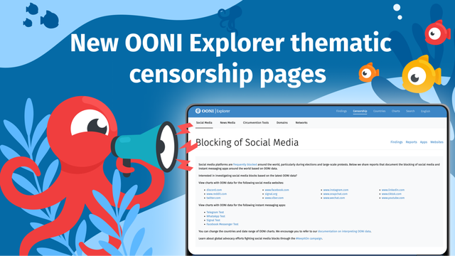 Launch: New OONI Explorer thematic censorship pages | OONI